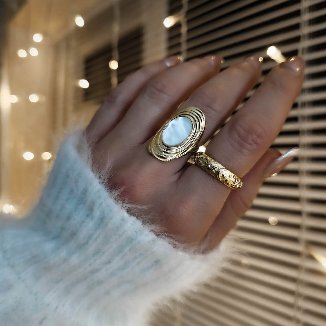 Celestial Gold Ring - Sun Moon Star Band Spring Summer Gift – DORSYA